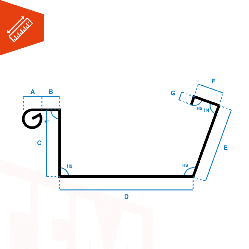 Zinken Bakgoot model E - Metem Zetwerk